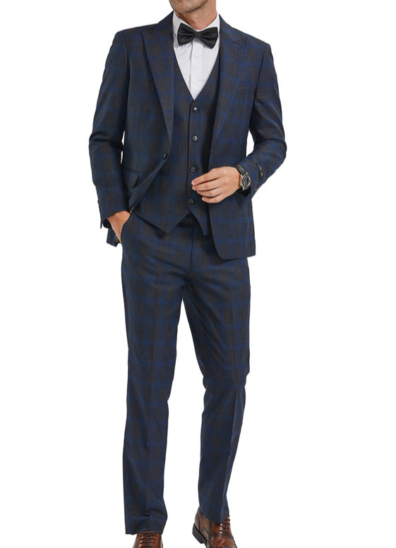 Men’s 3pc Plaid Tazio Suit – Esquire Men’s Freeport